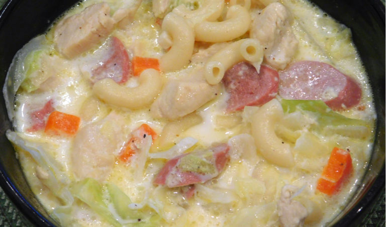 Chicken Macaroni Soup (Chicken Sopas) - The Cooking Pinay